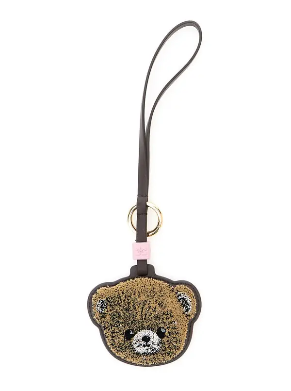 GANNI Teddy Bear' Beige Keychain With Bear-shaped Design In Leather And Fabric For - Multicolor