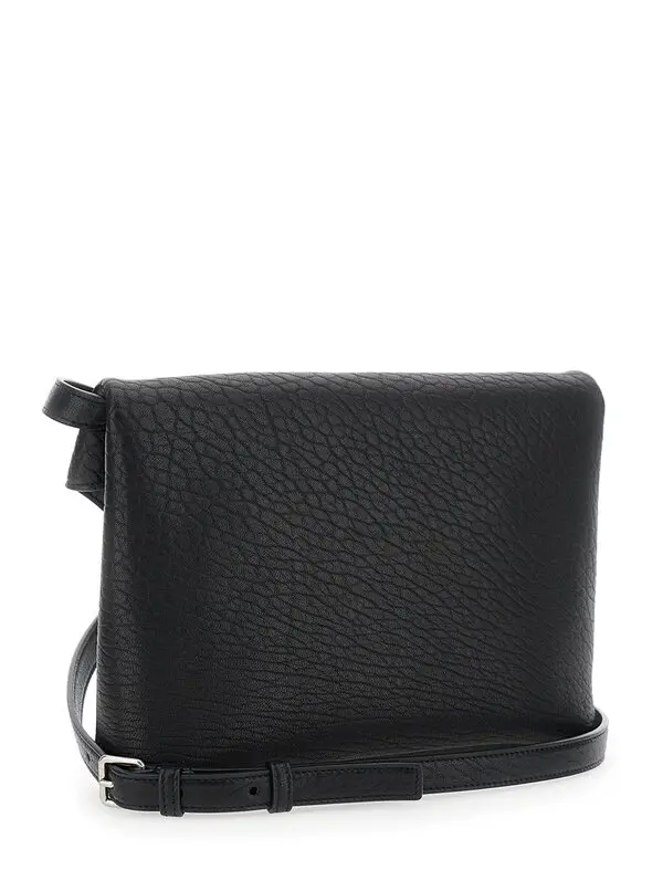 Saint Laurent Black Crossbody Bag With Envelope Design And Cassandre Plaque On Front In Grained Leather For - Multicolor