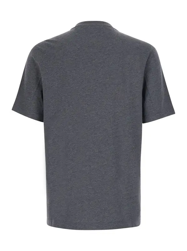 Brunello Cucinelli Grey T-shirt With Printed Logo On The Front In Cotton For