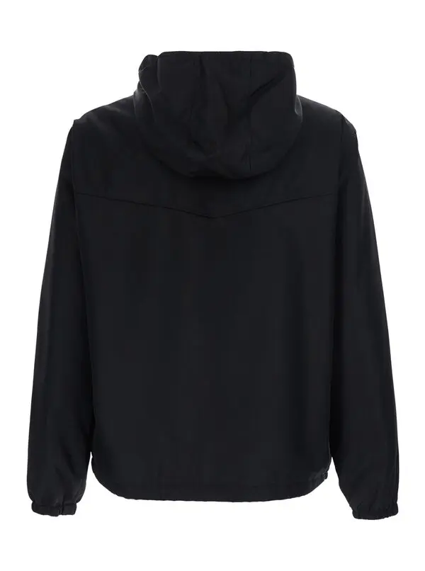 Versace Black Jacket With Medusa Logo Patch On The Front In Tech Fabric