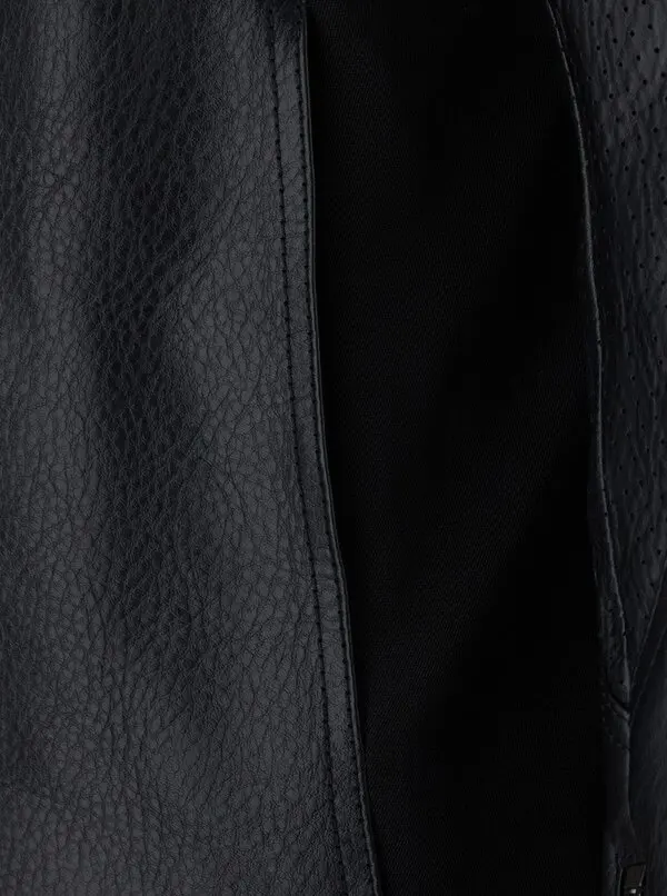 Gucci Black Jacket With High Collar And Web Stripe On The Sleeves In Leather For