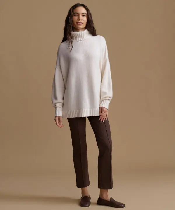 Jenni Kayne Cashmere Porter Turtleneck Top - Ivory