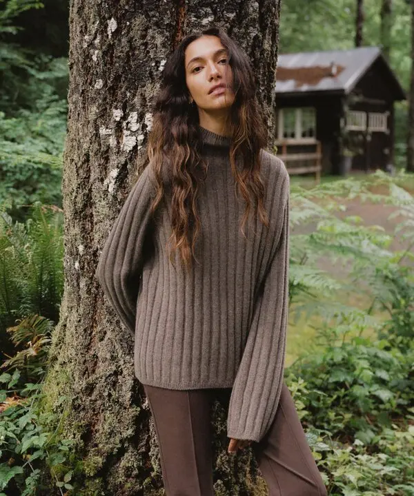 Jenni Kayne Rowan Turtleneck Top - Ash
