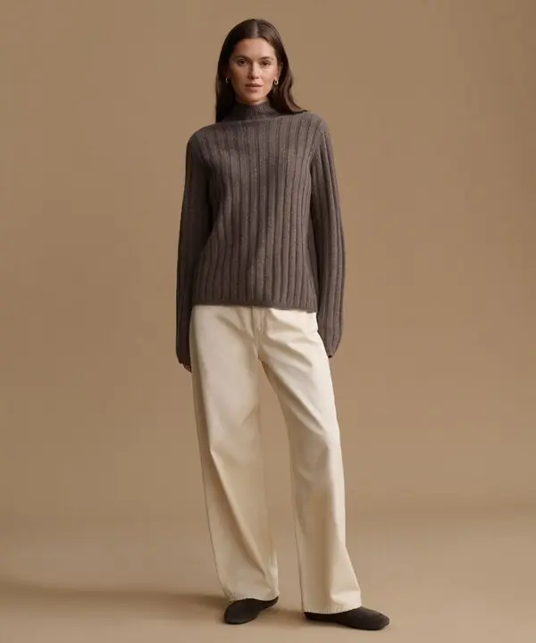 Jenni Kayne Rowan Turtleneck Top - Ash