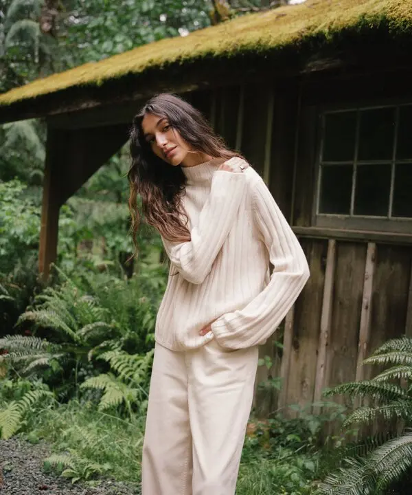 Jenni Kayne Rowan Turtleneck Top - Ivory