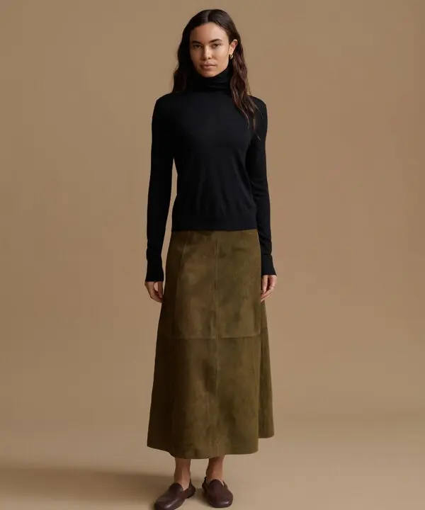 Jenni Kayne Suede Wolfe Skirt - Olive