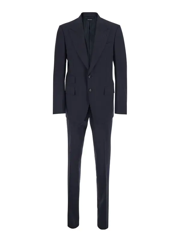 TOM FORD Shelton' Blue Single-breasted Suit With Peak Revers In Wool For - Multicolor