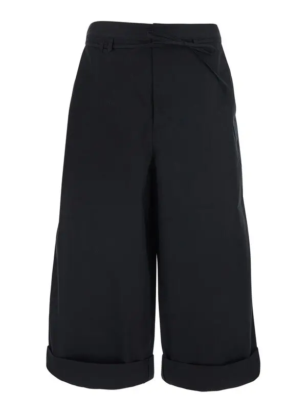 Jacquemus Le Pantalon Marin' Black Pants With Removable Belt And Wide Leg In Cotton For - Multicolor