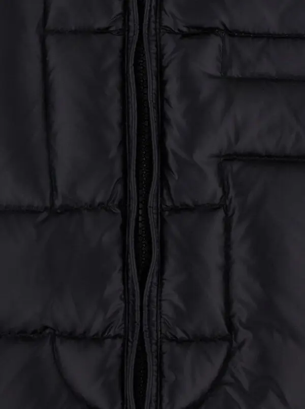 Casablanca Black Down Jacket With Fixed Hood And Monogram Design In Tech Fabric For
