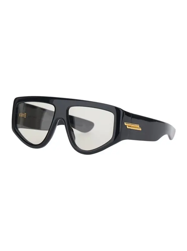 Bottega Veneta Black Sunglasses With Square Design And Gold Color Detail On The Temples In Acetate For - Multicolor
