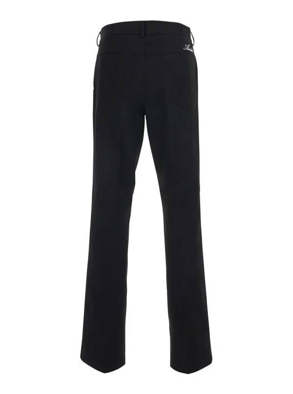 Amiri Black Pants With Logo Embroidery On The Back And Flared Leg In Cotton For - Multicolor