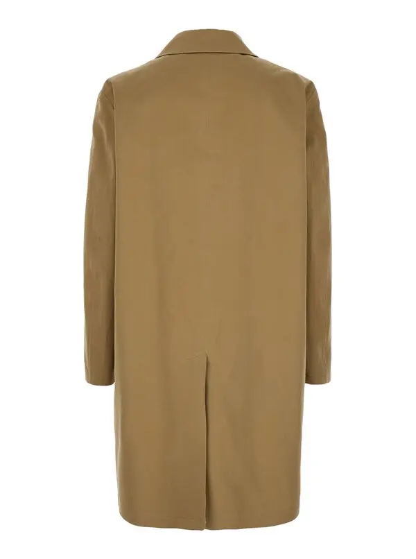 Saint Laurent Beige Trench With Hidden Button Closure In Cotton - Multicolor