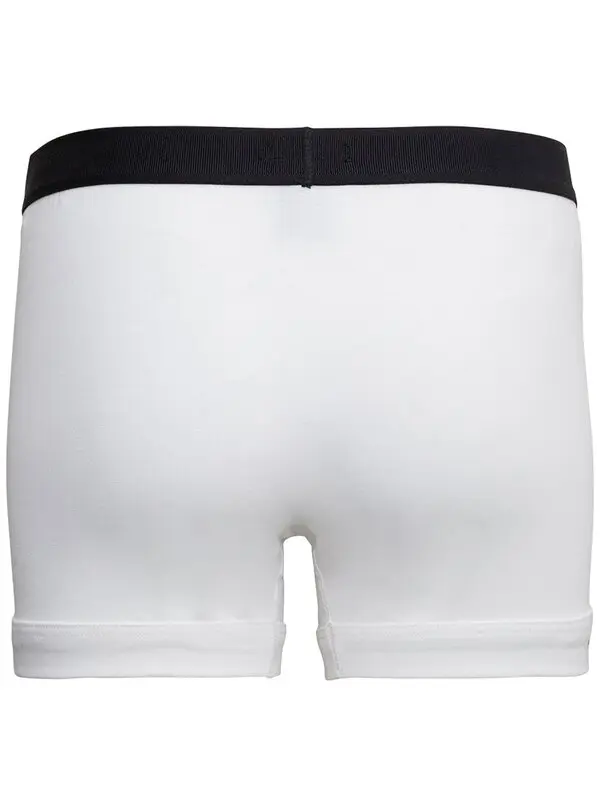 TOM FORD Boxer Shorts With Elastic Waist With Logo Lettering In Cotton - White