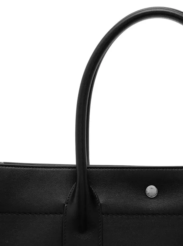 Saint Laurent Rive Gauche Large Tote Bag In Smooth Leather - Black