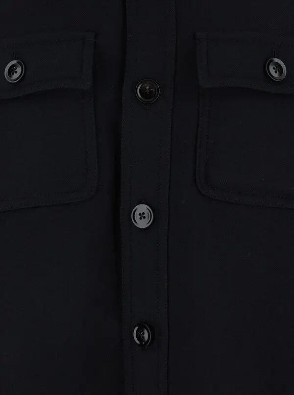 TOM FORD Black Jacket With Flap Pockets On The Chest In Wool - Multicolor