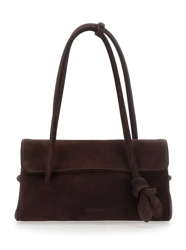 Jacquemus Le Turismo Long' Shoulder Bag With Front Knot And Two Top Handles In Leather For - Brown