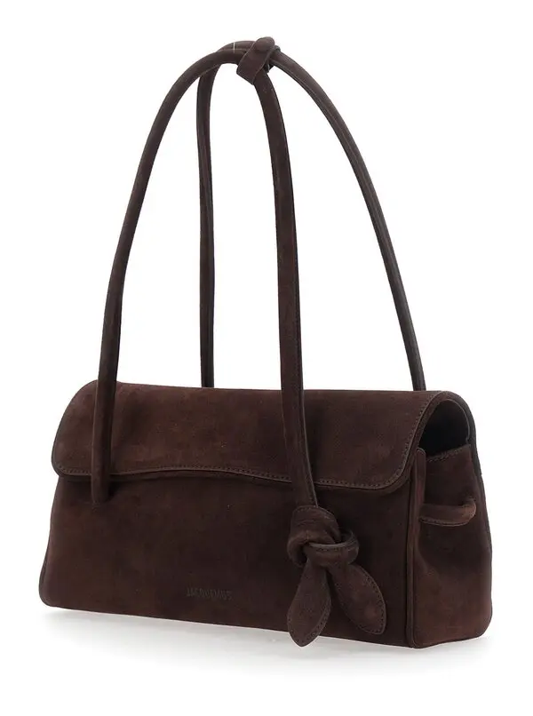 Jacquemus Le Turismo Long' Shoulder Bag With Front Knot And Two Top Handles In Leather For - Brown