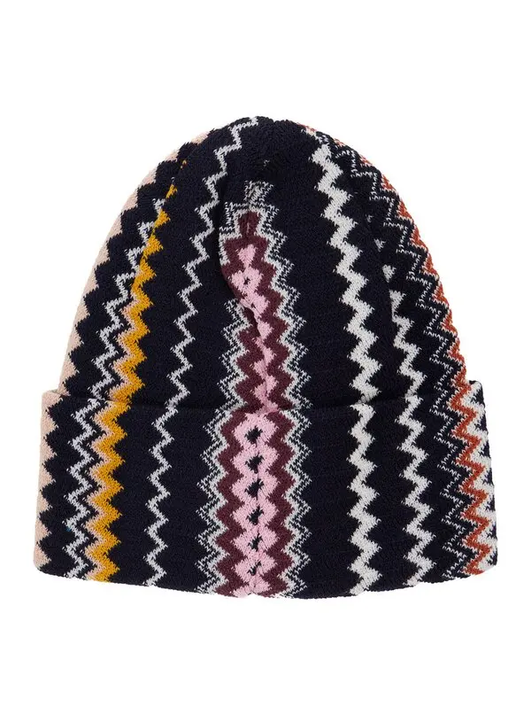 Missoni Hat With Brim And Zigzag Motif In Wool Blend For