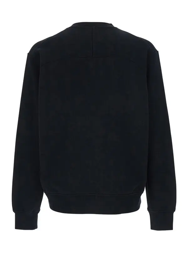 Givenchy Black Crewneck Sweatshirt With Logo Patch On The Front In Cotton For