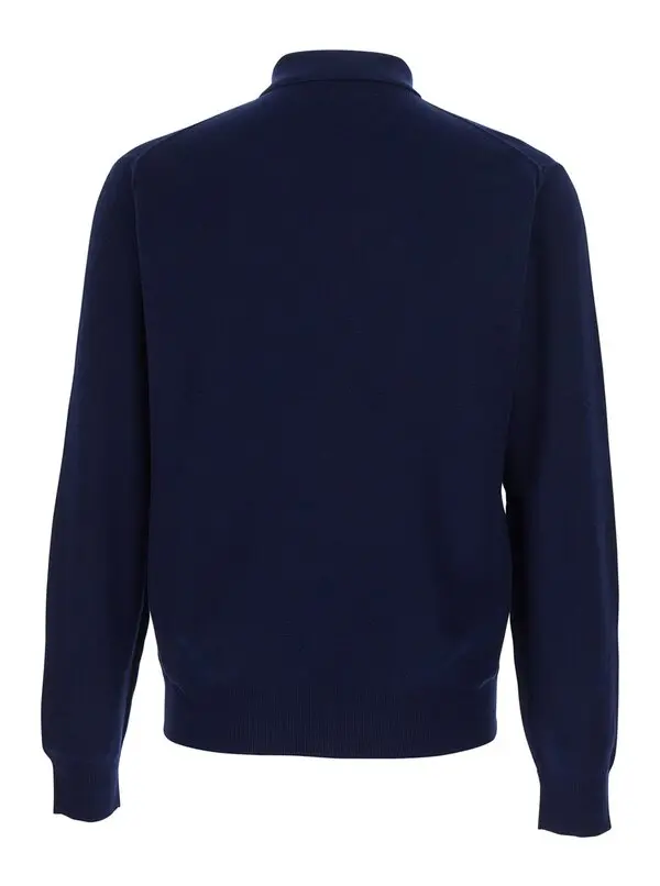 TOM FORD Blue Polo Shirt With Classic Collar And Front Button Closure In Silk And Cotton Blend For - Multicolor