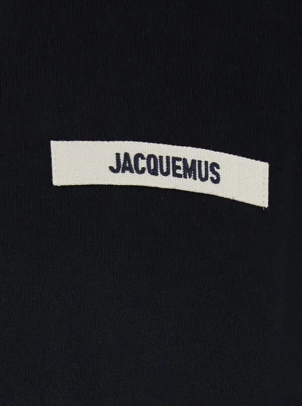 Jacquemus T-shirt 'le T-shirt Gros Grain' Crew Neck With Logo Patch On The Front In Black Cotton For - Multicolor