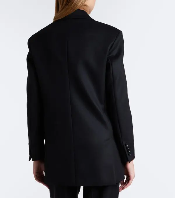 Max Mara Double-breasted Camel Hair Blazer - Black