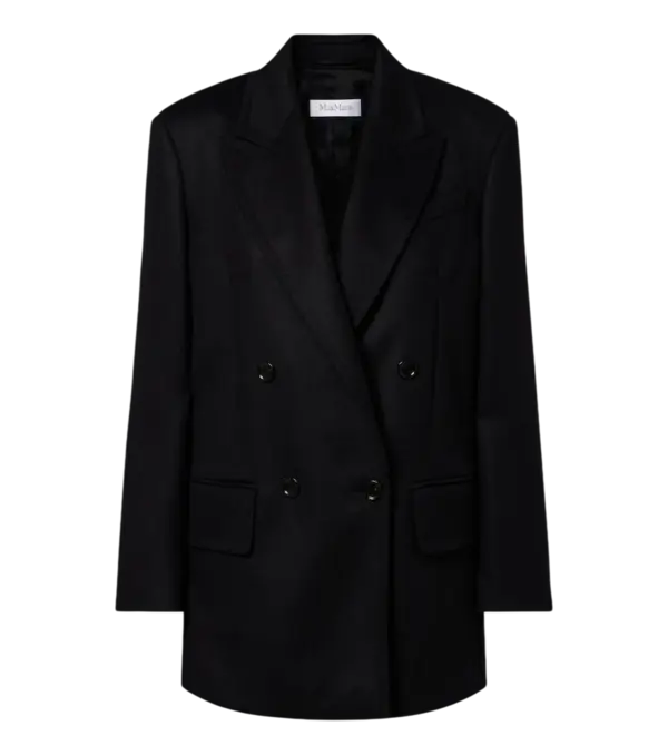 Max Mara Double-breasted Camel Hair Blazer - Black