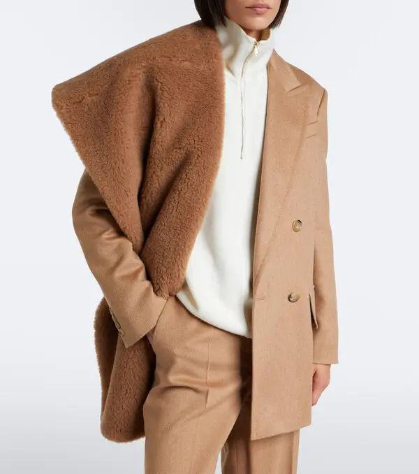 Max Mara Camel Hair And Silk Shawl