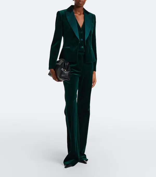 Max Mara Elegante Cotton Velvet Vest - Green