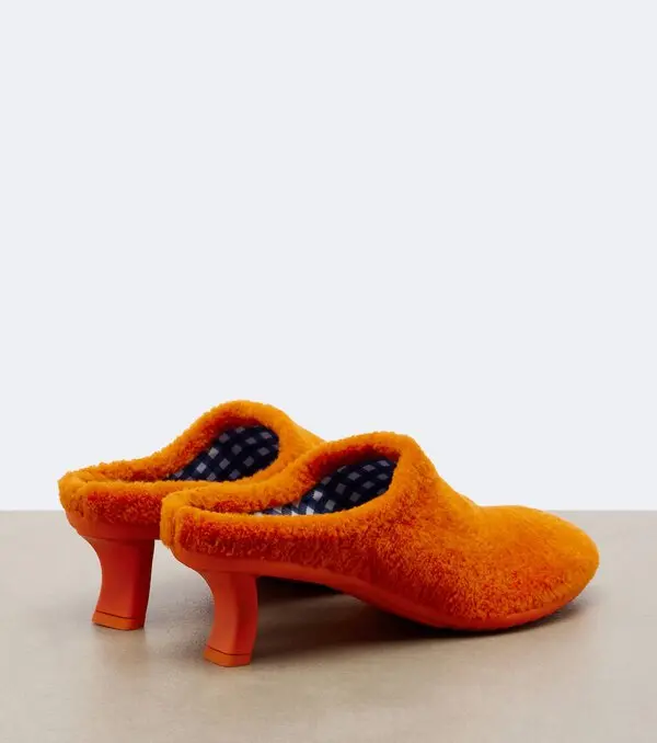 Loewe Dive Shearling Mules - Orange