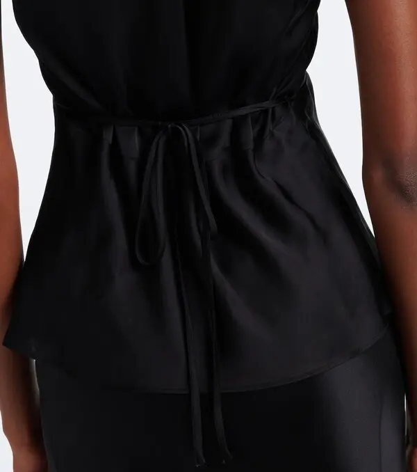 Rixo Karia Lace-trimmed Satin Top