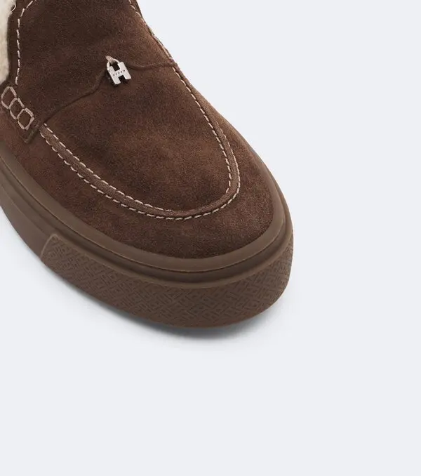 Hogan H705 Shearling-lined Suede Loafers