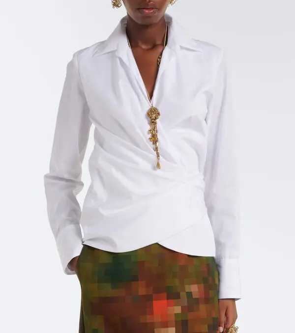 Dries Van Noten Cotton Poplin Wrap Shirt