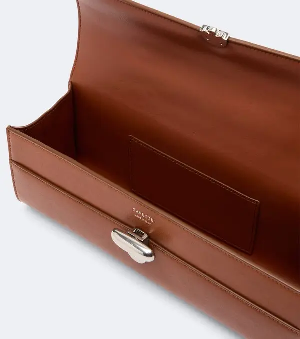 Savette Symmetry Slim Small Leather Top Handle Bag - Brown