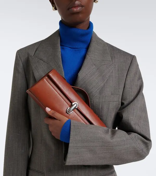 Savette Symmetry Slim Small Leather Top Handle Bag - Brown