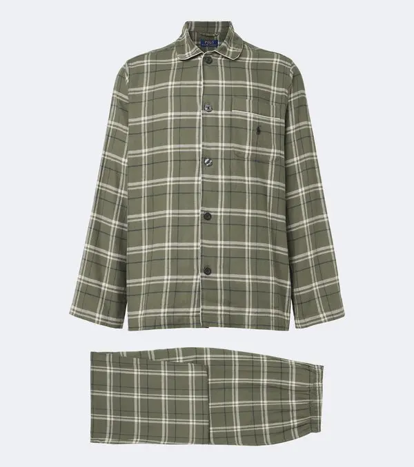 Polo Ralph Lauren Checked Cotton Flannel Pajamas - Green