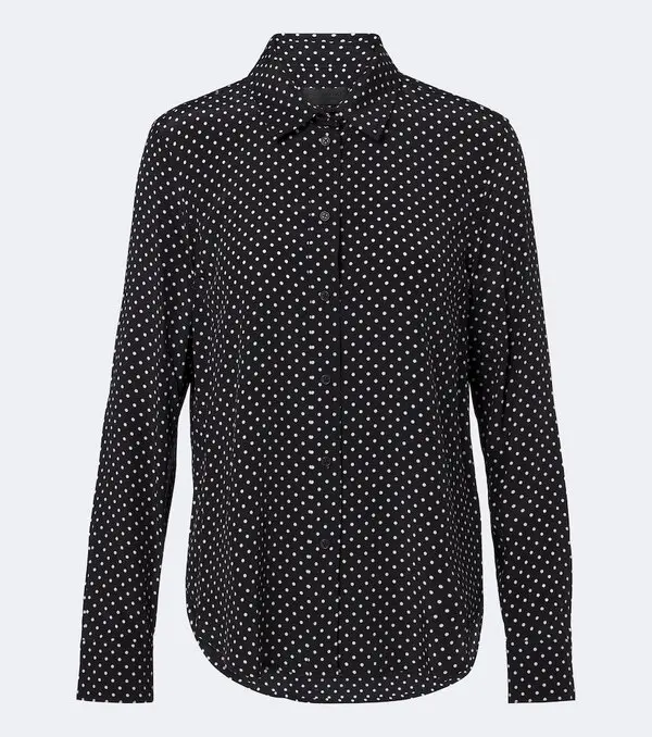 NILI LOTAN Gana Polka-dot Silk Shirt