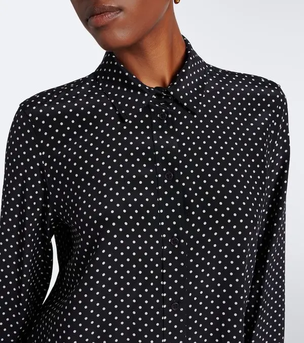 NILI LOTAN Gana Polka-dot Silk Shirt