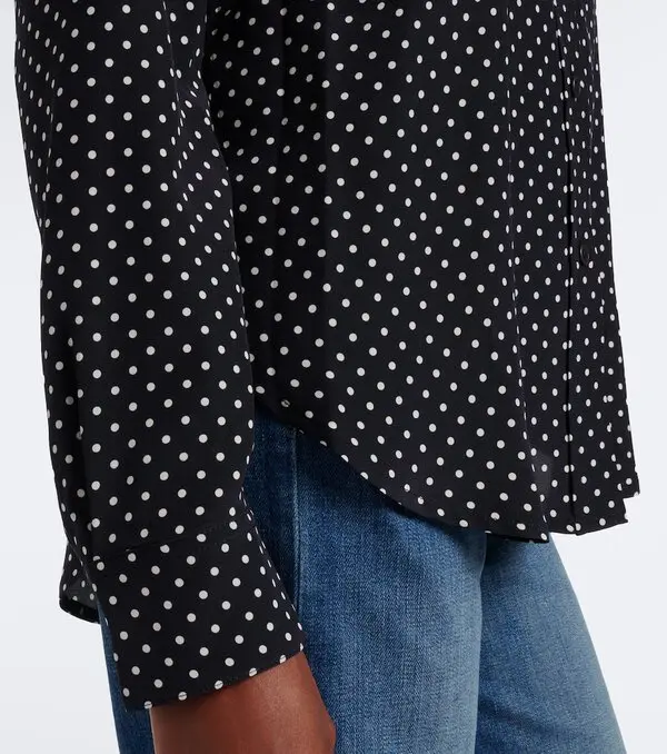 NILI LOTAN Gana Polka-dot Silk Shirt