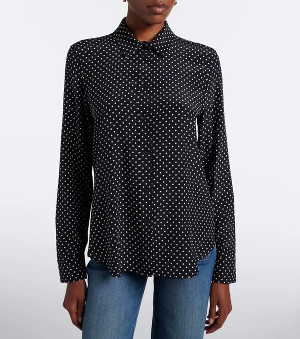 NILI LOTAN Gana Polka-dot Silk Shirt