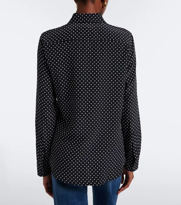 NILI LOTAN Gana Polka-dot Silk Shirt