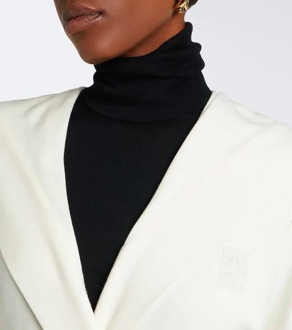 Max Mara Virgin Wool Wrap Coat - White