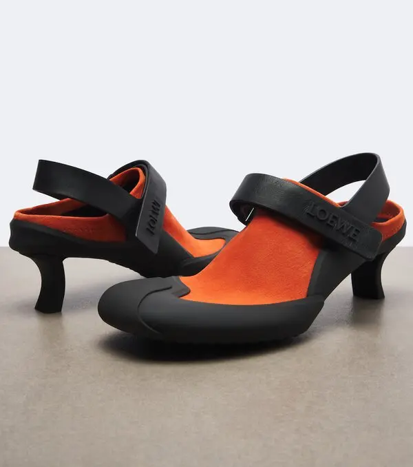 Loewe Dive Slingback Suede Pumps
