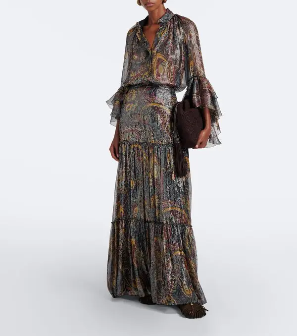 Etro X Birkenstock Gizeh Fringed Suede Sandals - Brown
