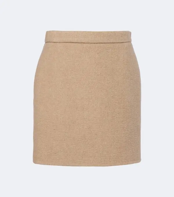 Max Mara Camel Hair And Mohair Miniskirt - Brown
