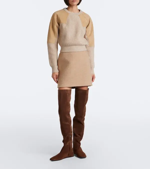 Max Mara Camel Hair And Mohair Miniskirt
