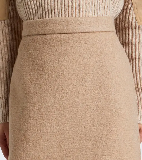 Max Mara Camel Hair And Mohair Miniskirt
