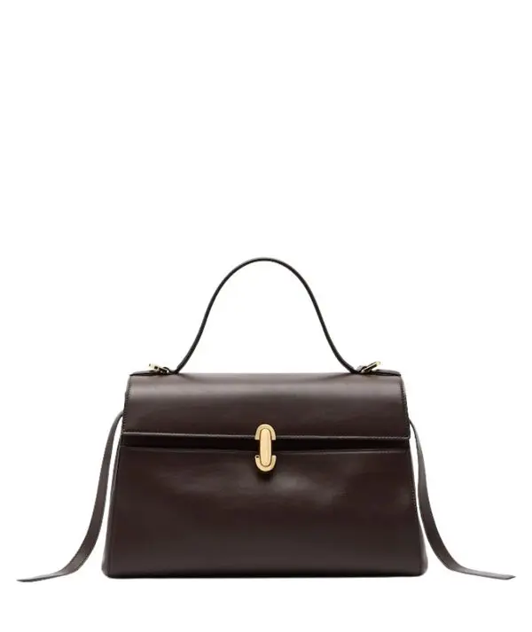 Savette Symmetry Soft Medium Leather Top Handle Bag - Brown