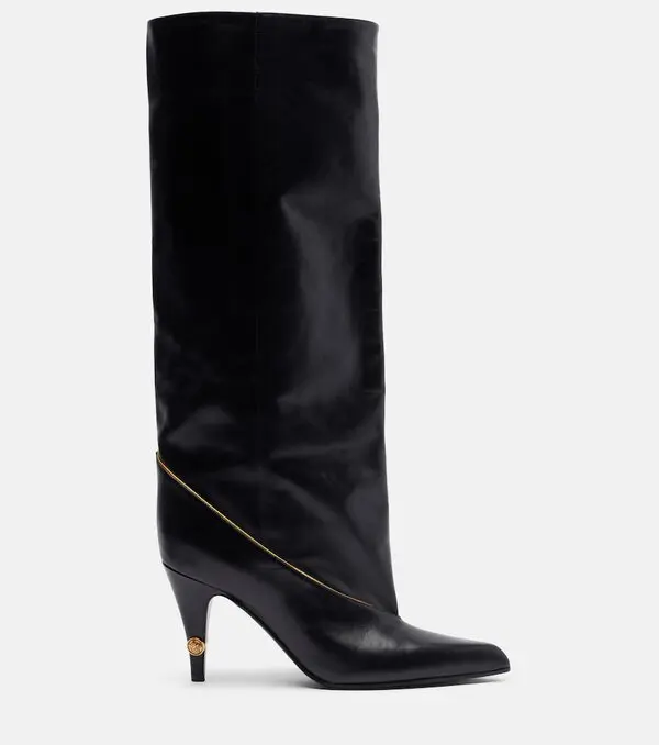 Versace Medusa Leather Mid-calf Boots