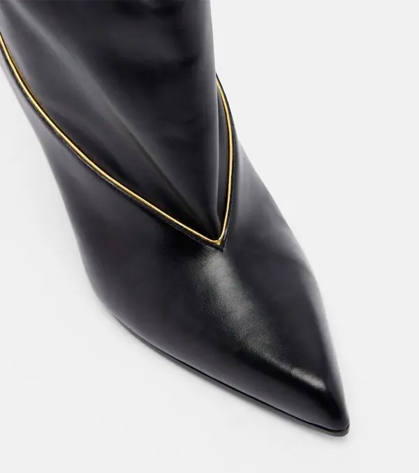 Versace Medusa Leather Mid-calf Boots